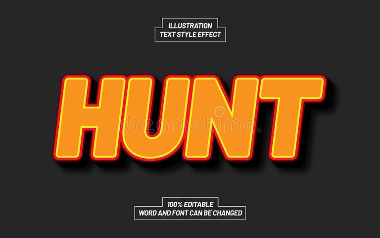 Hunt Orange Text Style Effect Stock Vector - Illustration of isolated ...