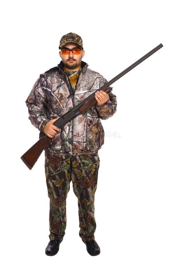 Hunter Pointing the Gun Towards the Camera Stock Photo - Image of ...