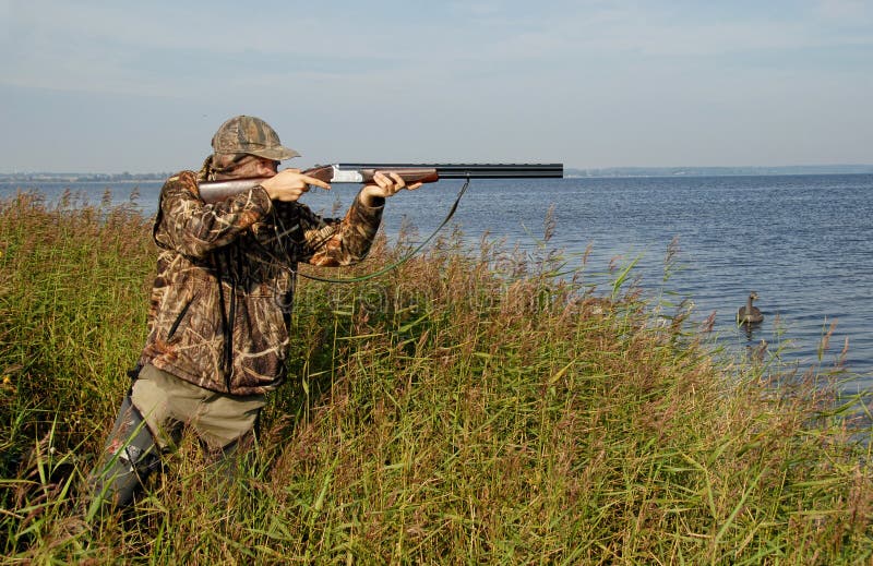 Hunter Shooting a Hunting Gun Stock Image - Image of male, hunting ...