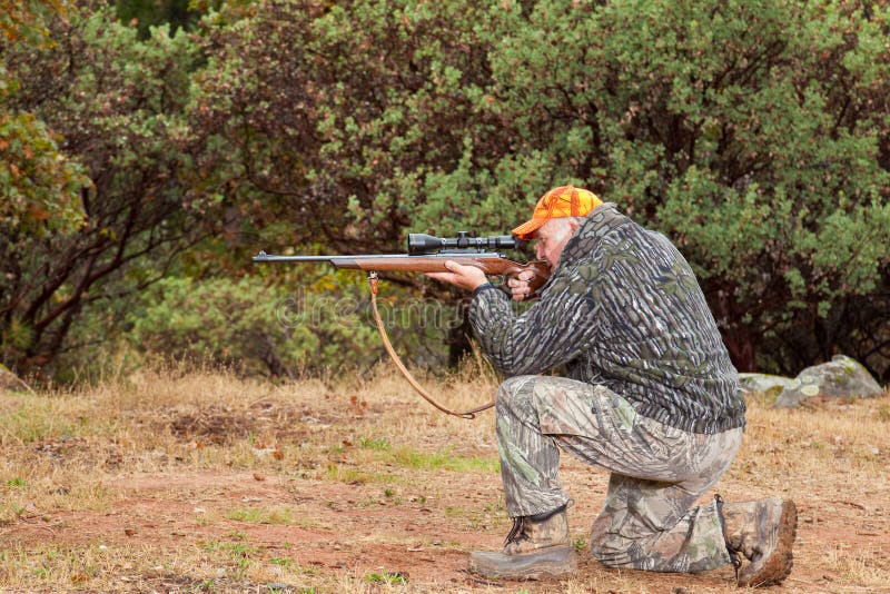 Hunter Shooting a Hunting Gun Stock Image - Image of male, hunting ...