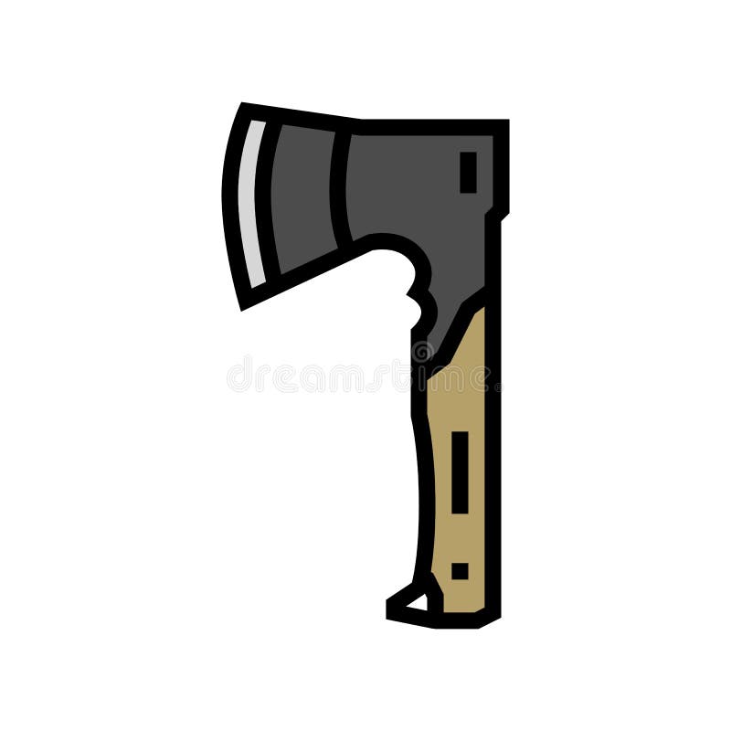 Hunter Axe Tool Color Icon Vector Illustration Stock Illustration ...