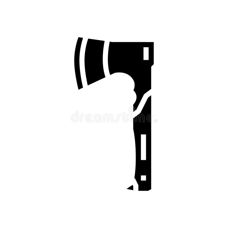 Hunter Axe Tool Glyph Icon Vector Illustration Stock Illustration ...
