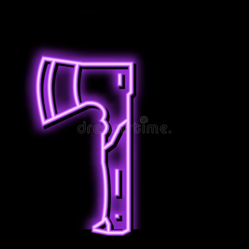 Hunter Axe Tool Neon Glow Icon Illustration Stock Vector - Illustration ...