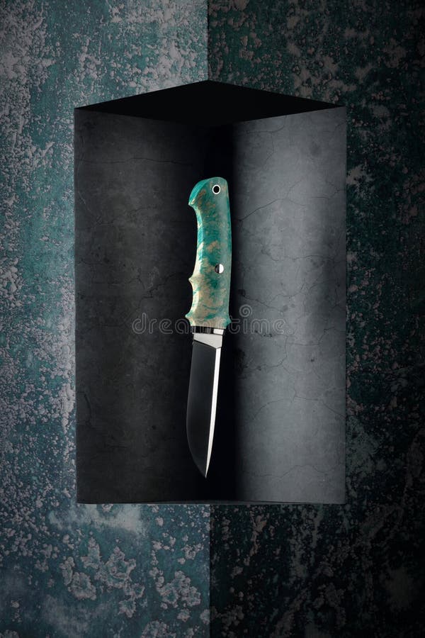 Hunter Combat Hand Made Knife. Handle - Stabilized Maple Stock Image ...