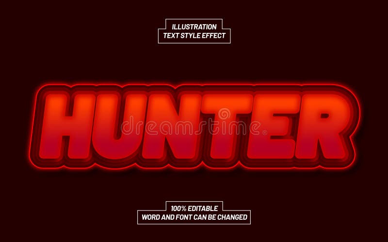 Hunter 3D Bold Text Style Effect Stock Vector - Illustration of ...