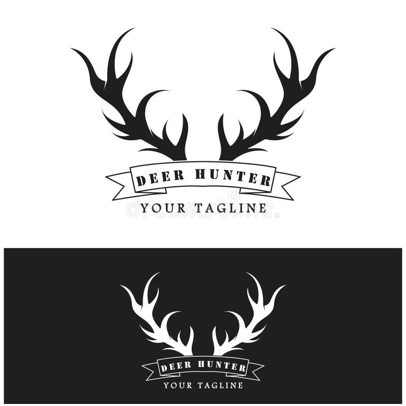 Hunter Deer Antler Logo Vector Illustration Design Stock Vector ...