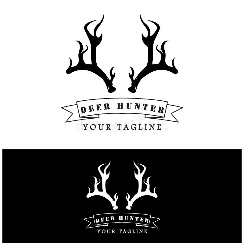 Hunter Deer Antler Logo Vector Illustration Design Stock Vector ...