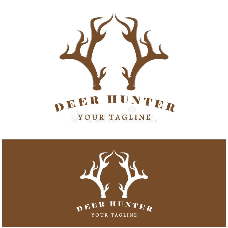 Hunter Deer Antler Logo Vector Illustration Design Stock Vector ...