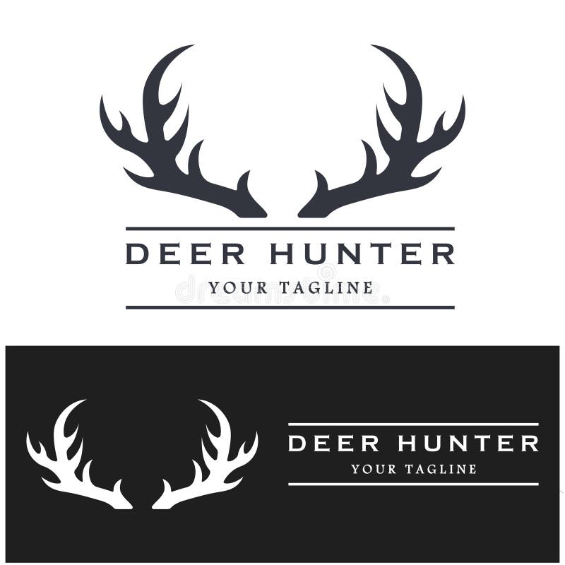 Hunter Deer Antler Logo Vector Illustration Design Stock Vector ...