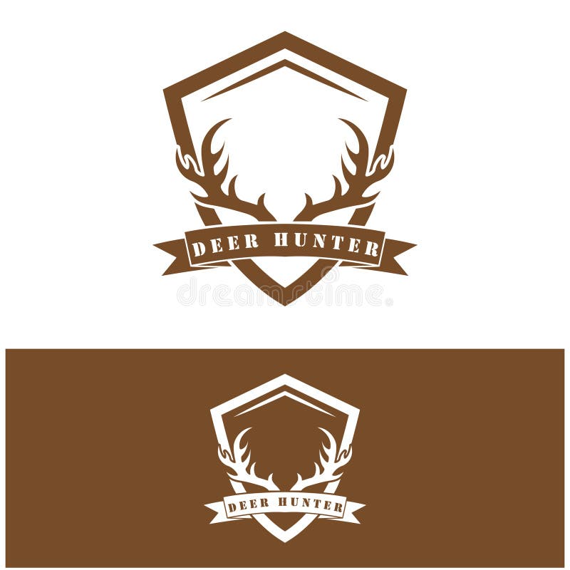 Hunter Deer Antler Logo Vector Illustration Design Stock Vector ...