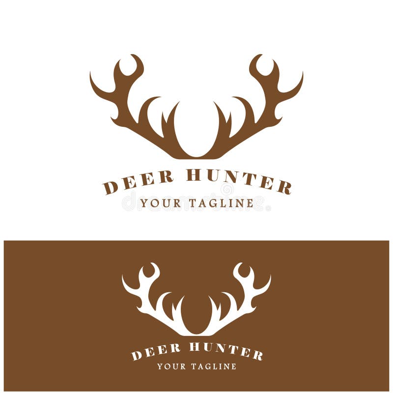 Hunter Deer Antler Logo Vector Illustration Design Stock Vector ...