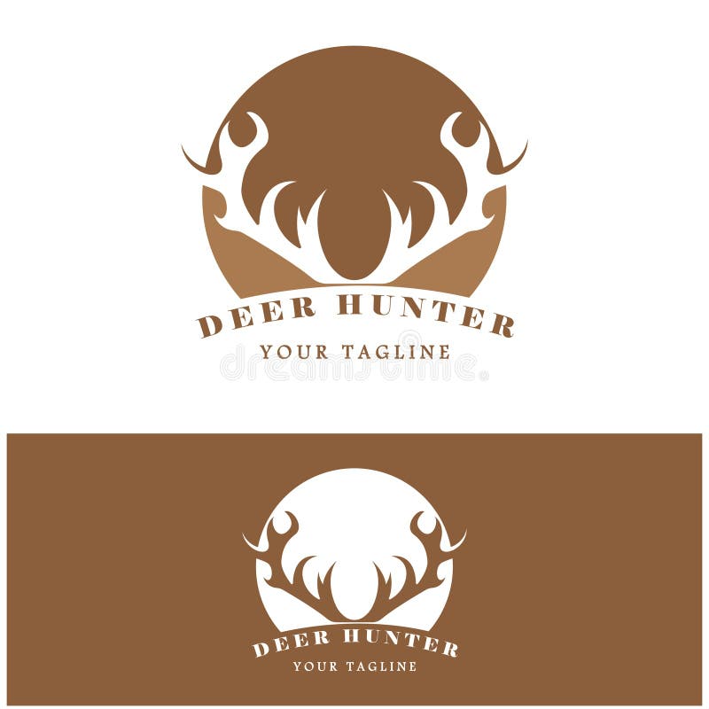 Hunter Deer Antler Logo Vector Illustration Design Stock Vector ...