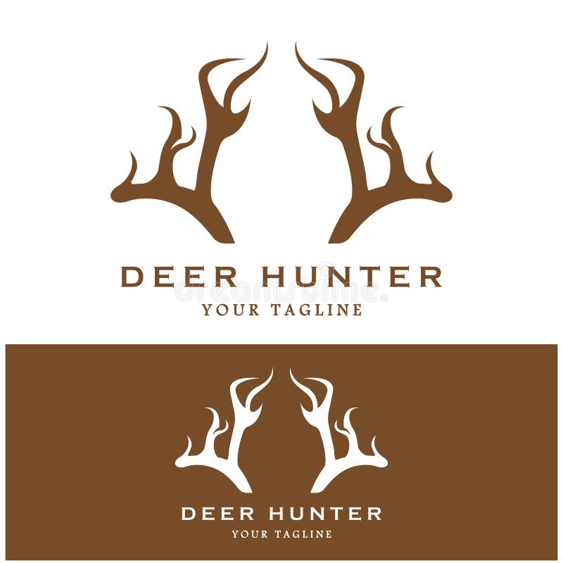 Hunter Deer Antler Logo Vector with Slogan Template Stock Vector ...