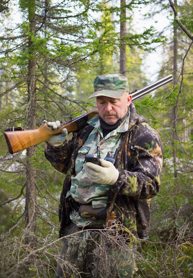 Russian Hunter stock photo. Image of deer, pointing, leaves - 26466866