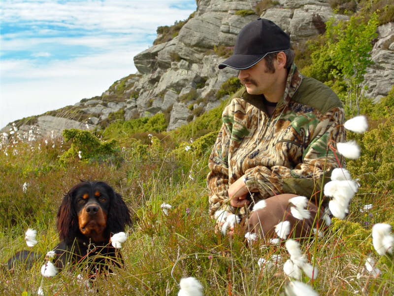 Hunter with his dog stock image. Image of hunter, season - 39717789