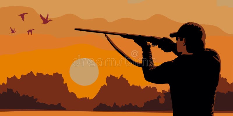 Duck Hunting Silhouette