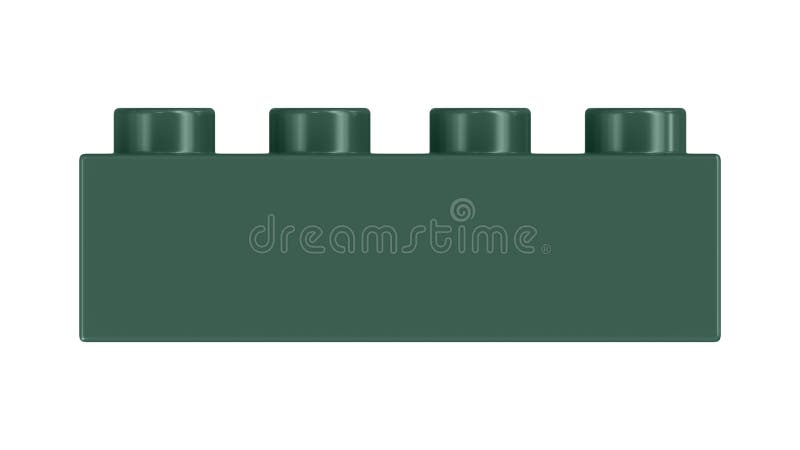 Hunter Green Lego Block Isolated on a White Background. Stock ...