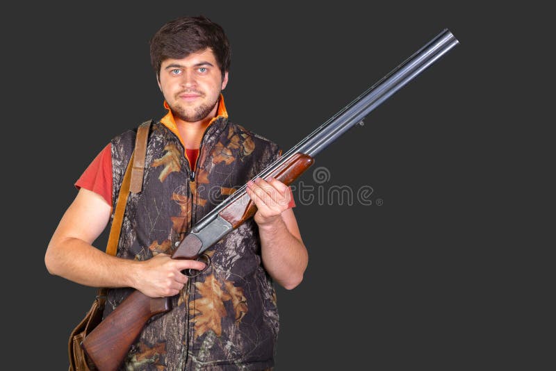 Hunter with his rifle stock image. Image of gamekeeper - 59359161