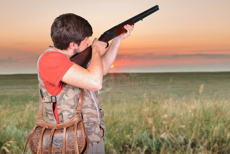 Hunter with his rifle stock photo. Image of aiming, prey - 59358756