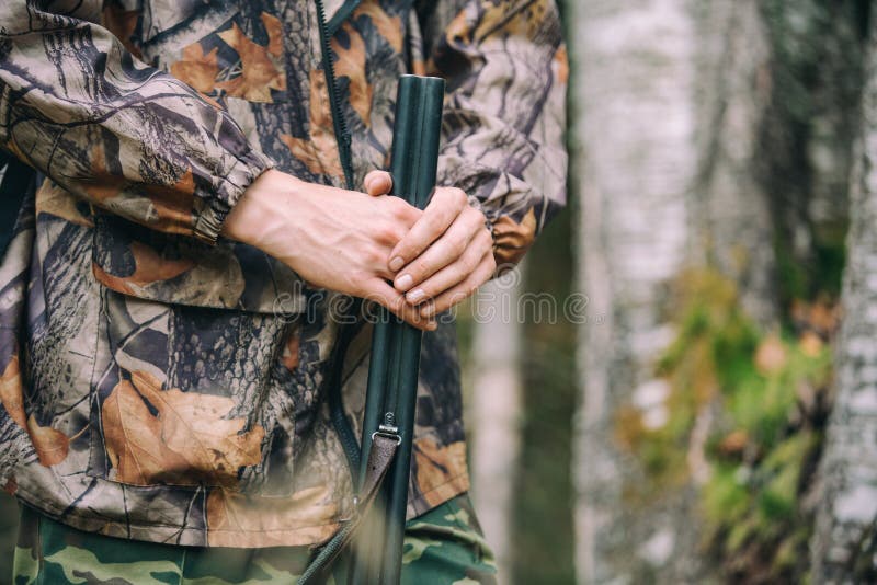 Classic Vertical Two Barrels Hunting Rifle Stock Photo - Image of hunt ...