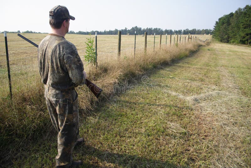 Hunter, shotgun and field stock image. Image of hunt, shoot - 715109