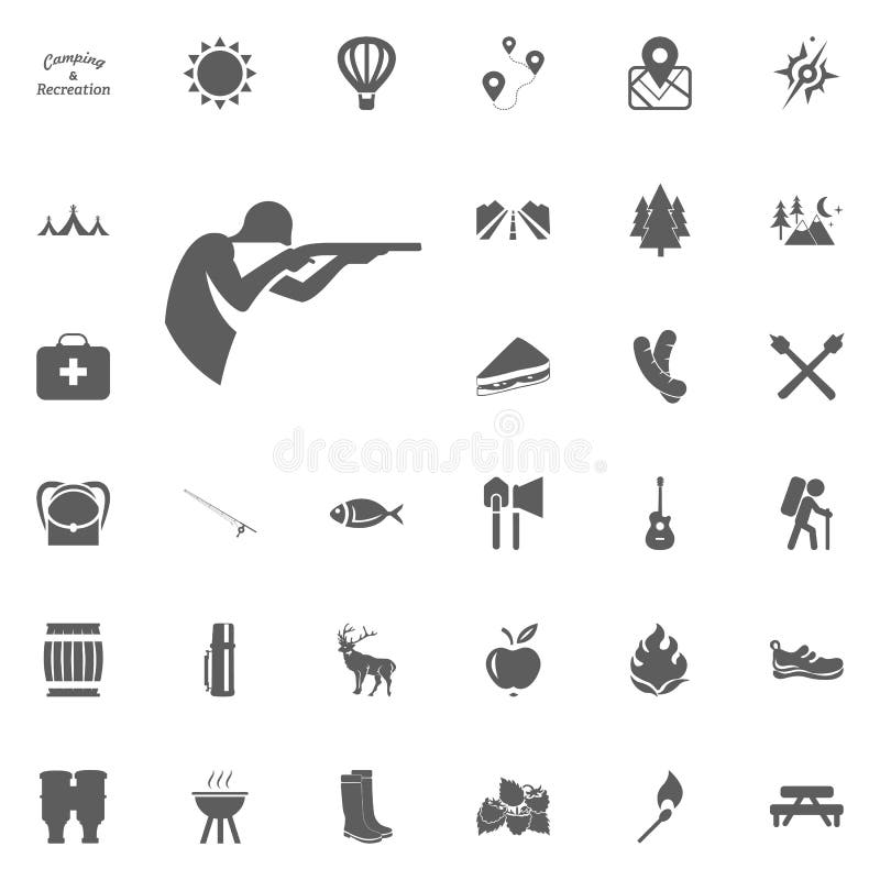 Hunter Icon. Camping and Outdoor Recreation Icons Set Stock ...