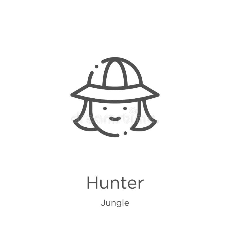 Hunter Icon Vector from Jungle Collection. Thin Line Hunter Outline ...