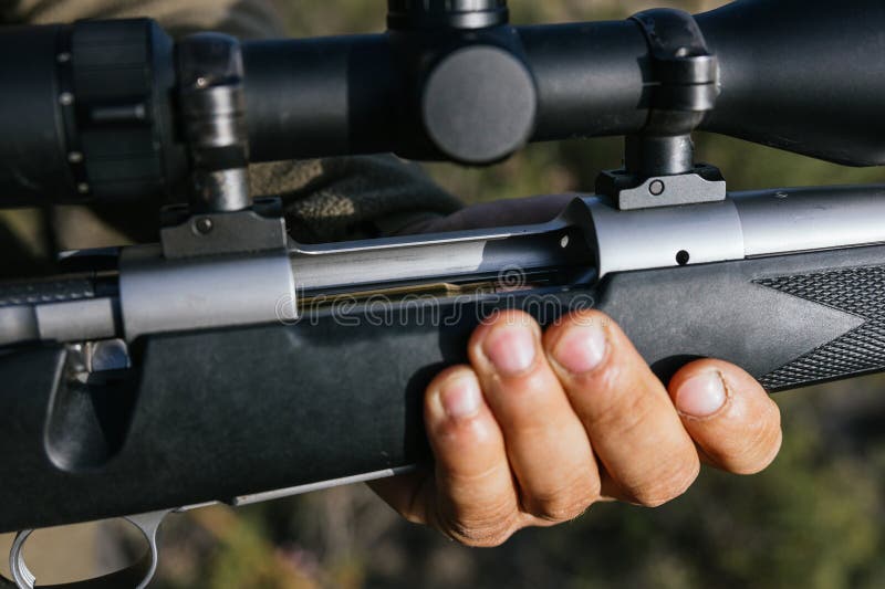Hunter Loading Rifle with Scope for Hunt Stock Photo - Image of danger ...