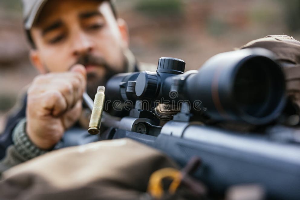Hunter Loading Rifle with Scope for Hunt Stock Image - Image of ...