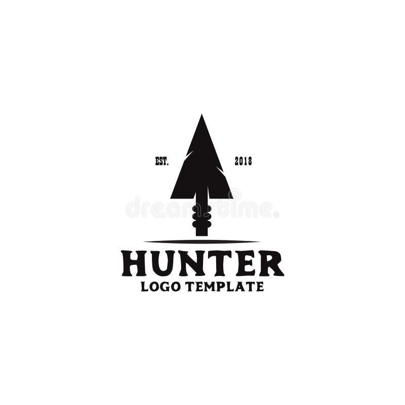 Hunter Logo Design with Using Arrow Head Icon Template Stock Vector ...