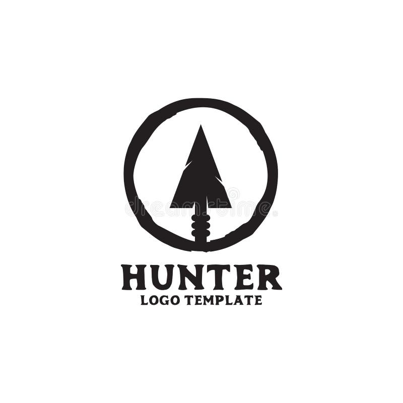 Hunter Logo Design with Using Arrow Head Icon Template Stock Vector ...