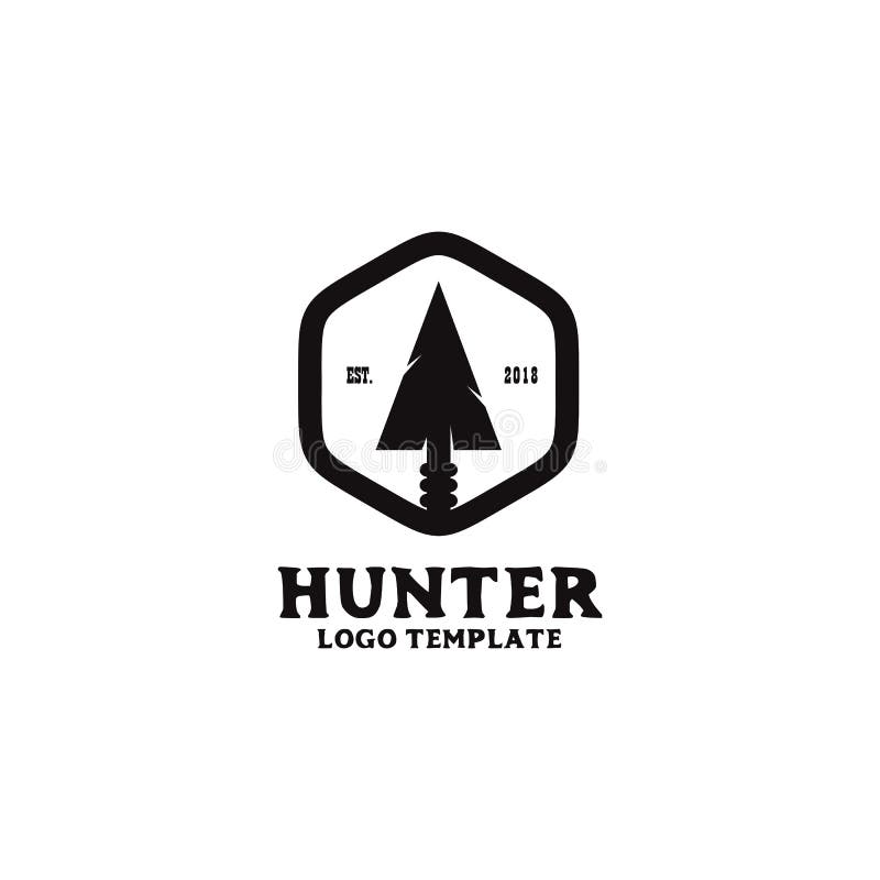 Hunter Logo Design with Weapon Vector Template Stock Vector ...