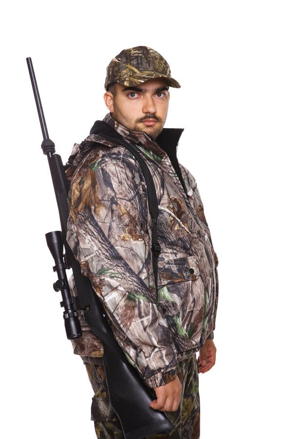 Hunter Looking Over Right Shoulder Stock Photo - Image of male ...