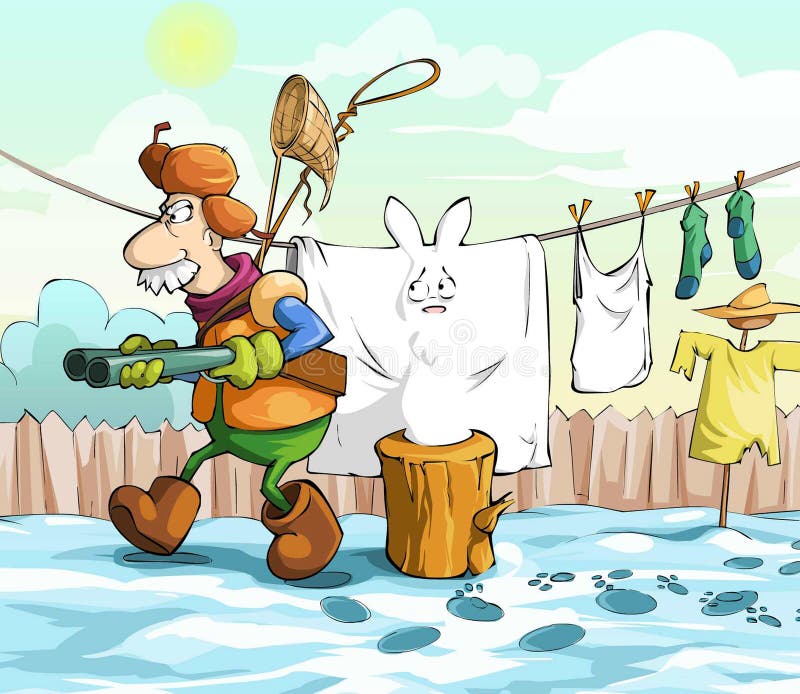 Rabbit and weapon stock vector. Illustration of comic - 40853651