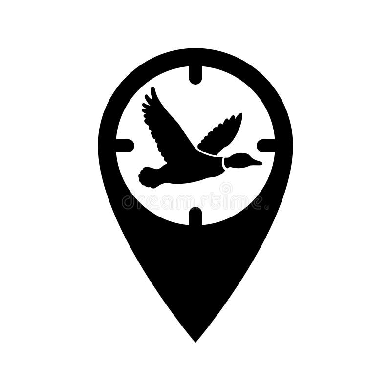 For a Hunter, a Mark on the Map in the Form of an Optical Sight with a ...