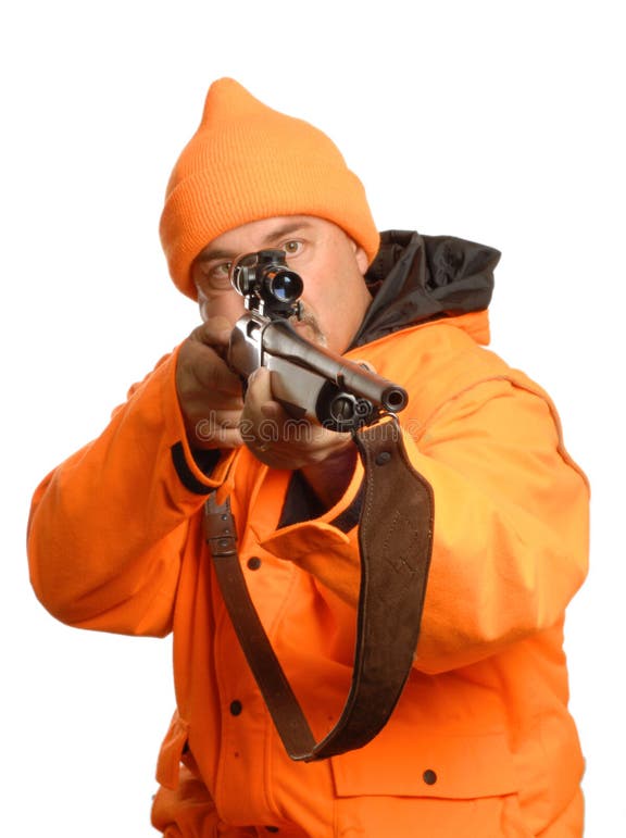 Hunter pointing gun stock image. Image of riffle, safe - 6500081