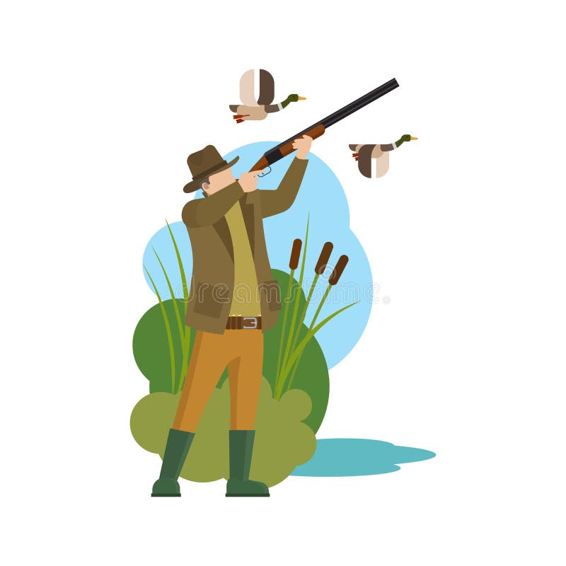 Hunter and Prey Duck Hunting Stock Vector - Illustration of icon ...