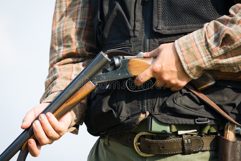 Hunter Ready To Hunt with Hunting Rifle Stock Image - Image of extreme ...