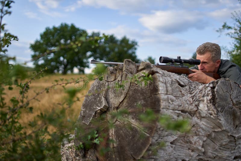 Game ranger with gun stock image. Image of countryside - 155349351