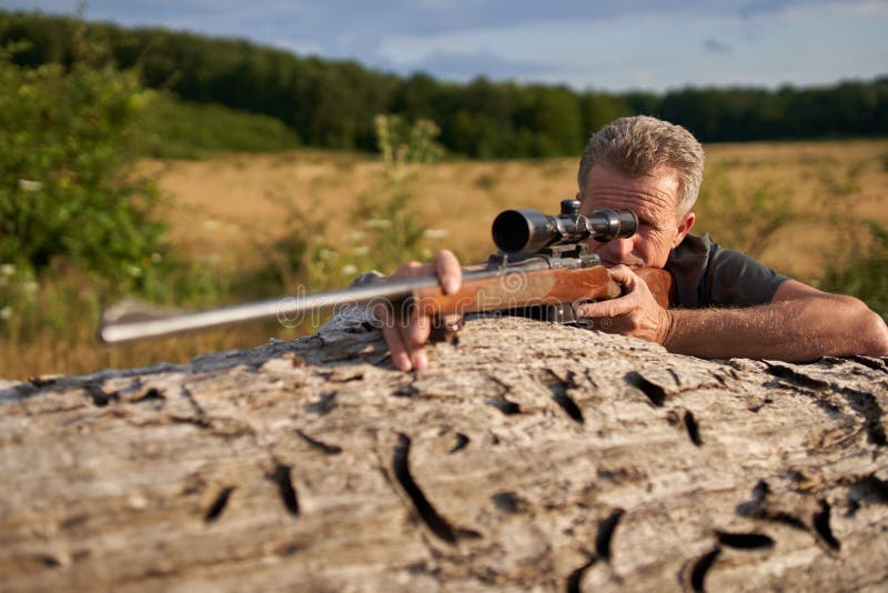 Hunting rifle with scope stock photo. Image of black - 155706820
