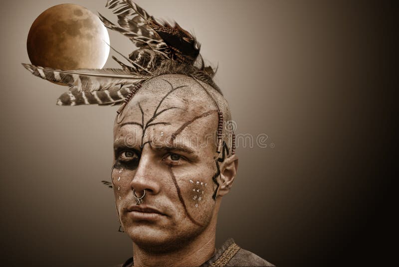 Native American and Full Moon Stock Image - Image of history, night ...