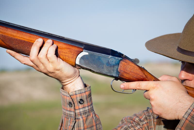 Hunter shooting stock photo. Image of landscape, season - 53982756