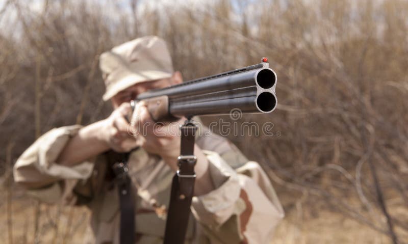 Hunter To Hunt with Hunting Rifle Stock Photo - Image of hunt, shot ...