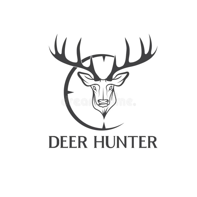 Hunter Vector Design Template Stock Vector - Illustration of antlers ...