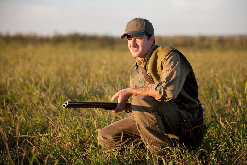 Hunter Waiting Silently for the Hunt Stock Photo - Image of equipment ...