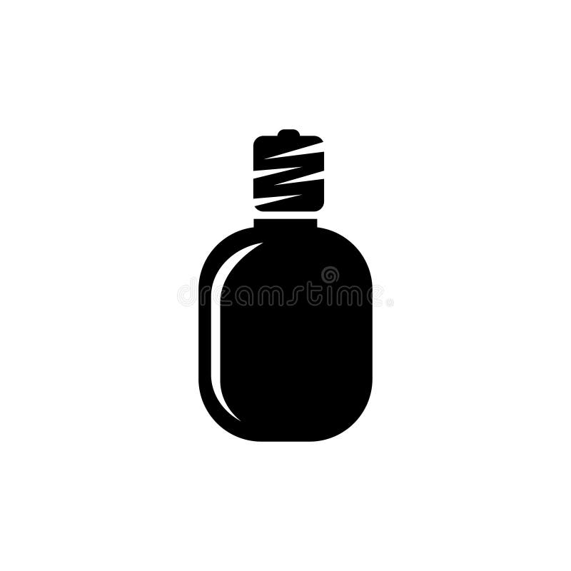 Drinking flask. Contour stock vector. Illustration of shiny - 59943605
