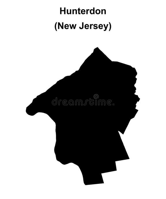 Hunterdon outline map stock vector. Illustration of blank - 361726867