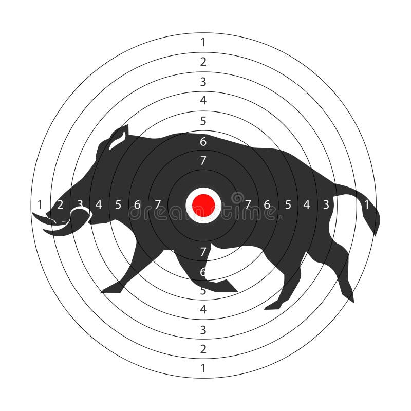 Hunting Animal Target Vector Icon Template for Aper Hog Hunt Training ...