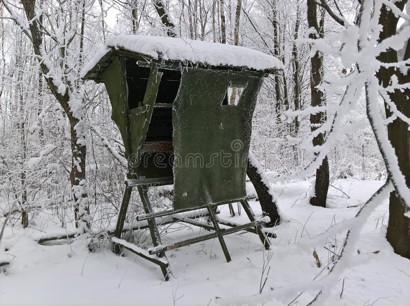 Hunting Blind Snowy Winter stock photo. Image of hidden - 91878054