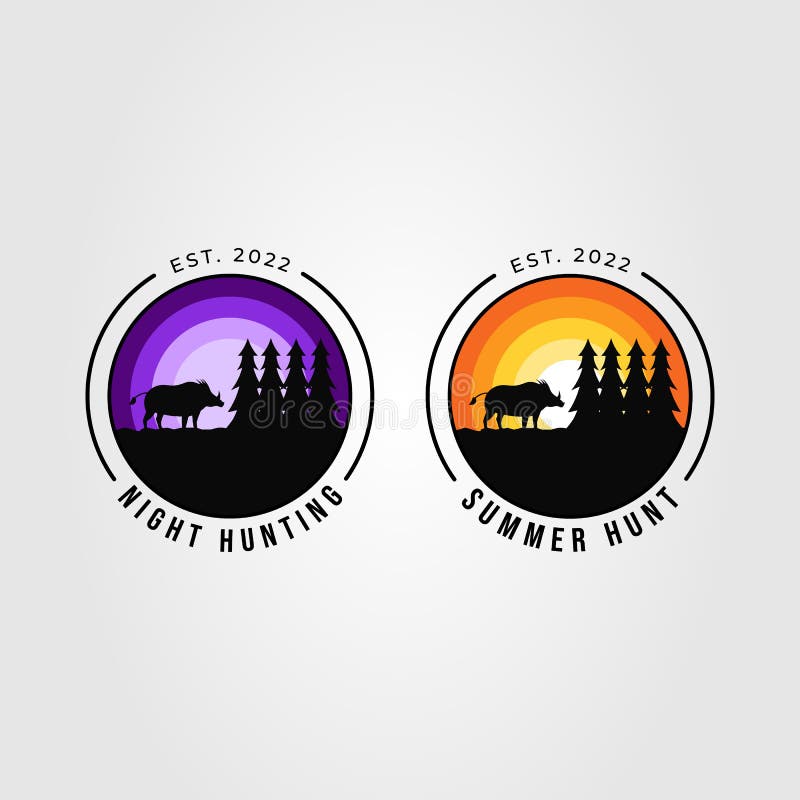 Hunting Boar or Hunt Warthog Logo Vector Illustration Design Stock ...
